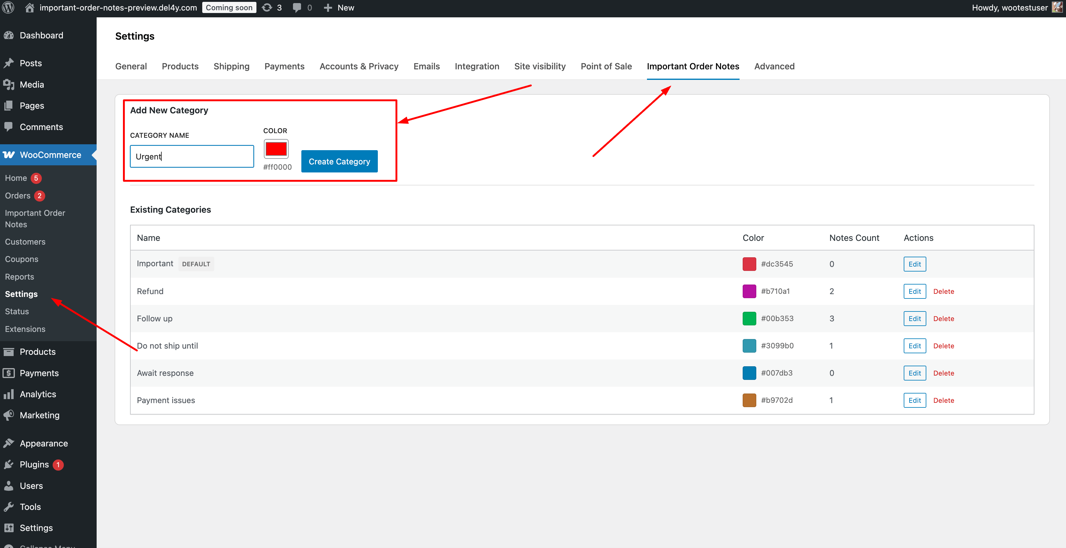 Important Order Notes Documentation - WooCommerce