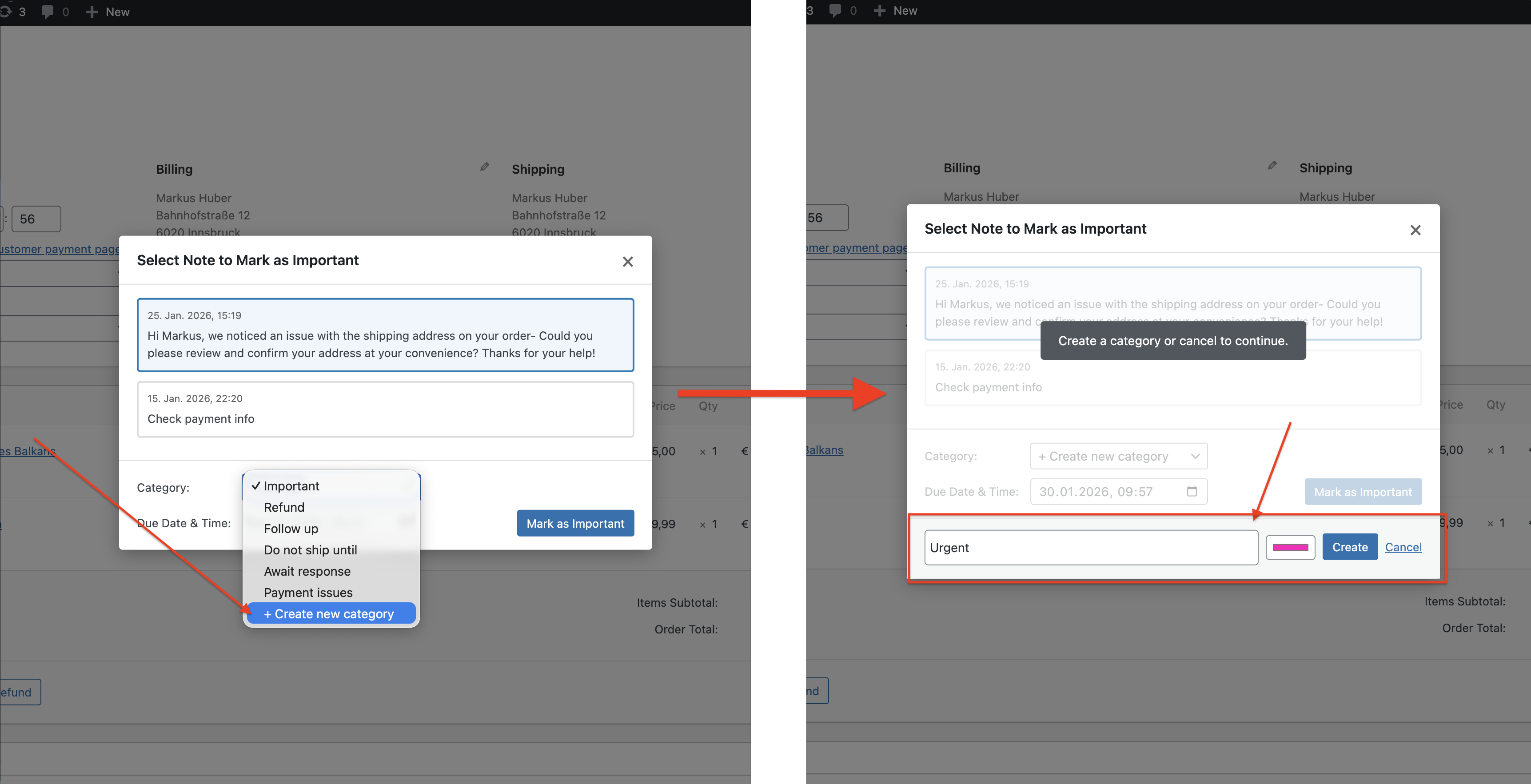 Important Order Notes Documentation - WooCommerce