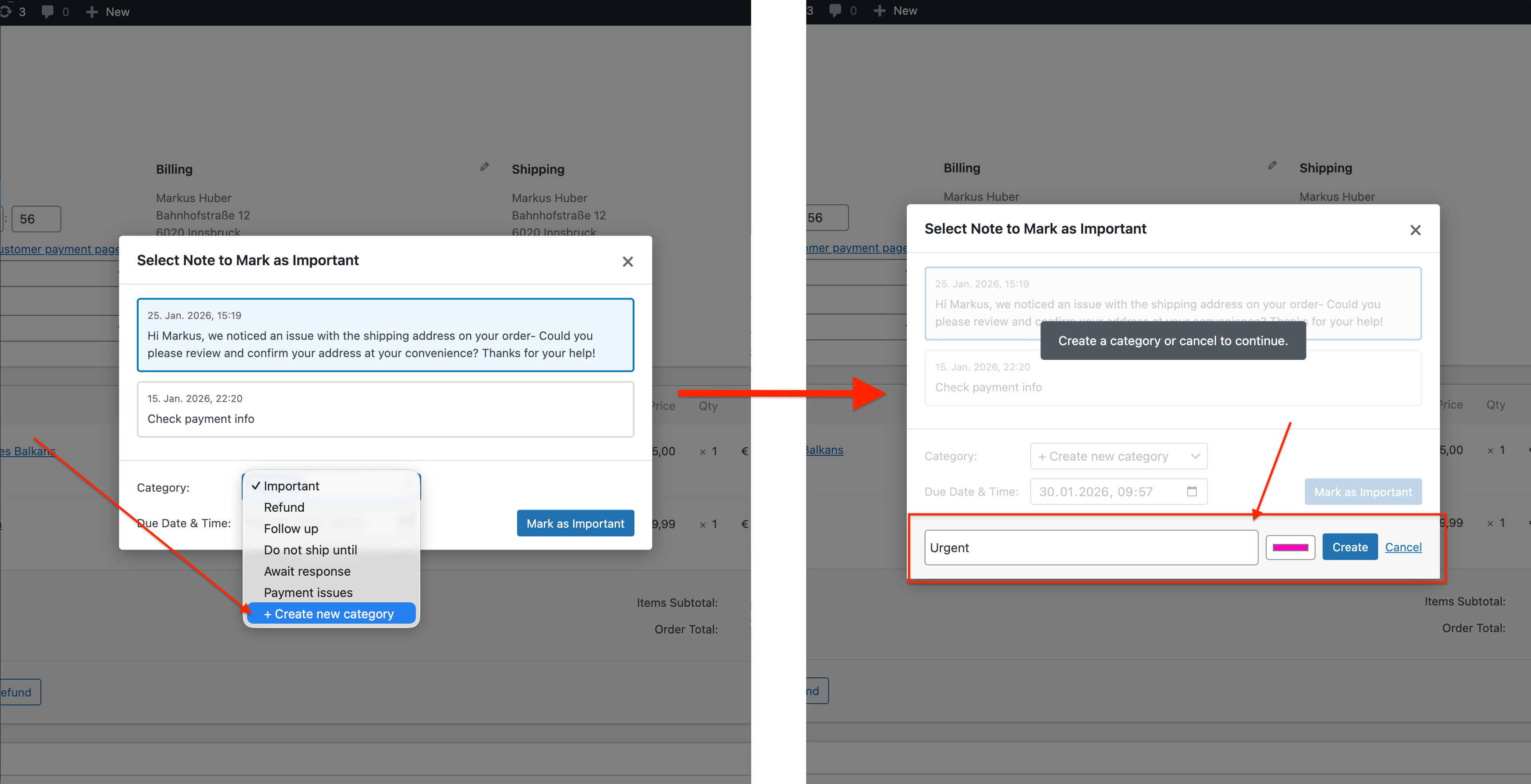 Important Order Notes Documentation - WooCommerce