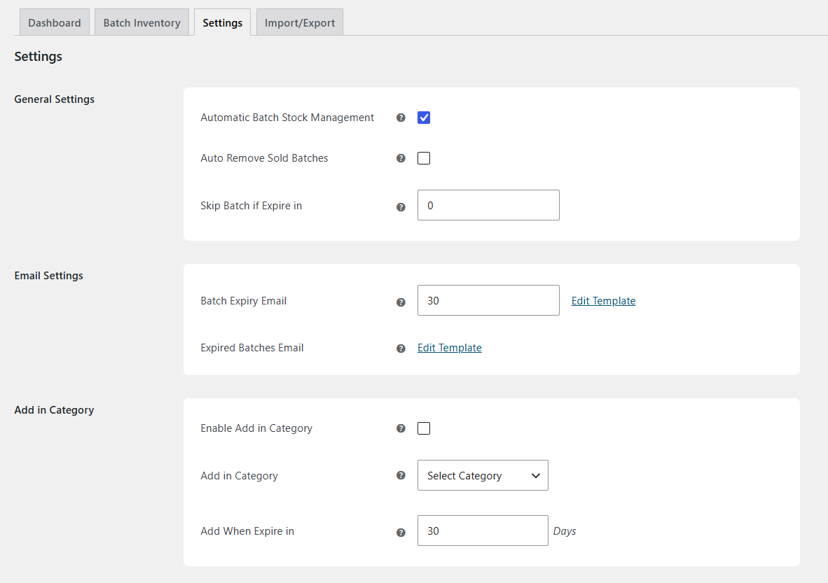 Product Expiration and Batch Inventory - WooCommerce Marketplace